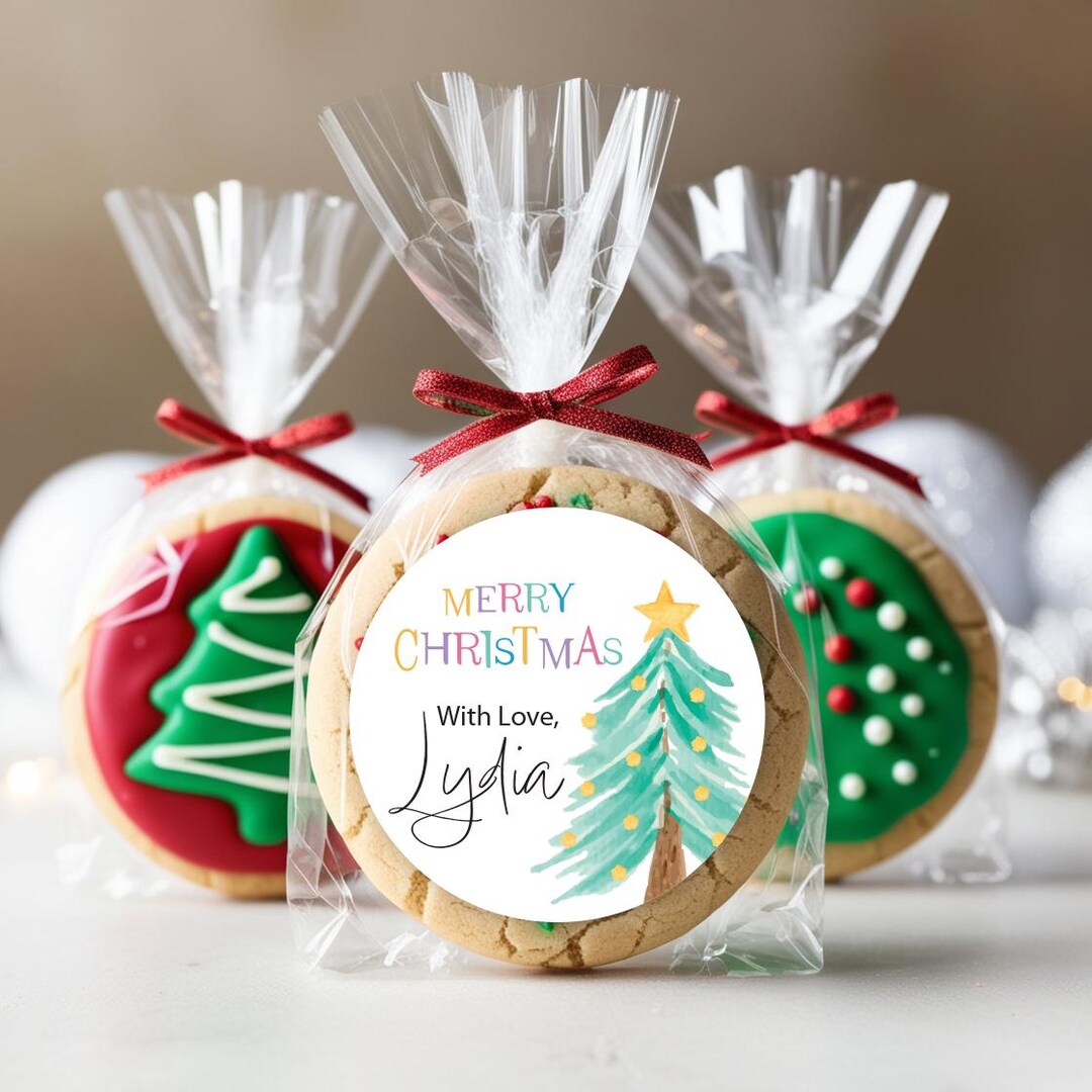 Printable Christmas Round Gift Tags, Christmas Gift Labels, Christmas ...