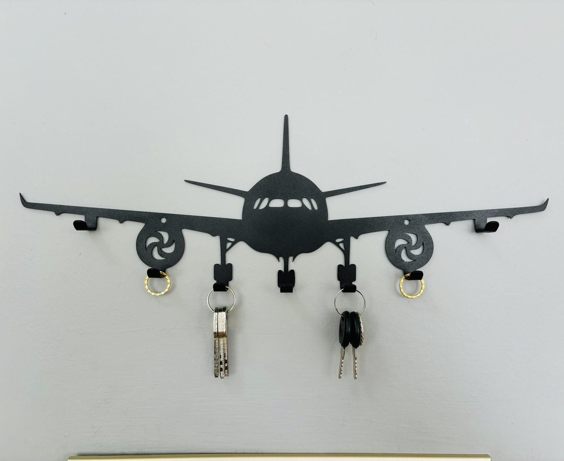 Metal Key Holder for Wall With 7 Hook Airplane Keychain Holder ...
