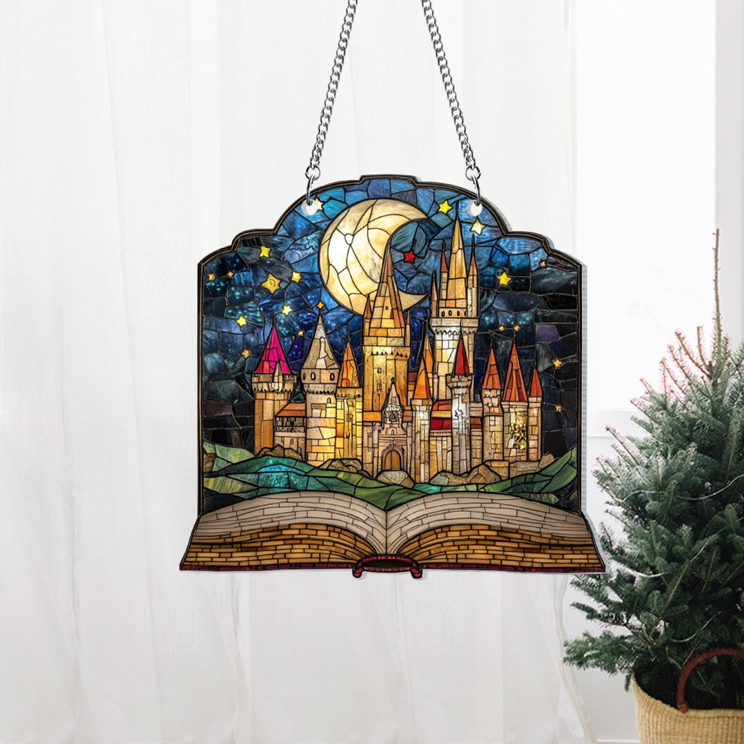 Wizard Castle Suncatcher Acrylic Hanging,wizard School Acrylic Window ...