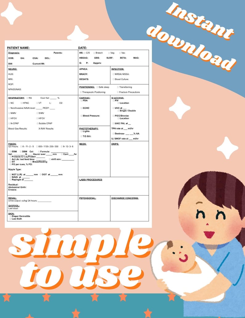 Ultimate NICU Brain Sheet for Nurses | Streamline Your Shift & Maximize ...