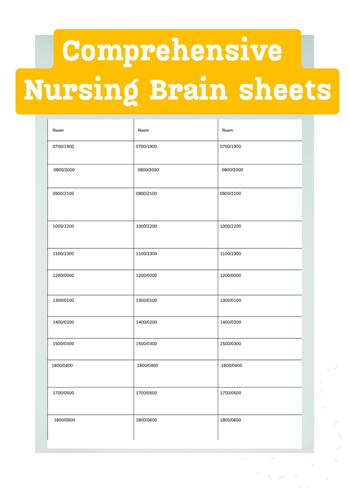 Comprehensive Nursing Brain Report Sheet - Etsy