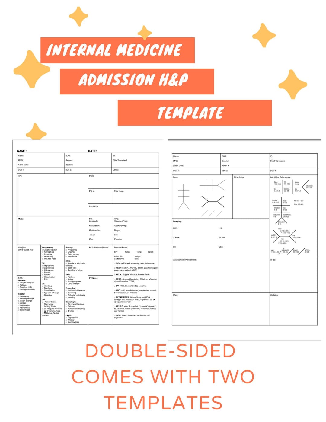 The BEST Internal Medicine H&P Clinical Templates Made for Internal ...