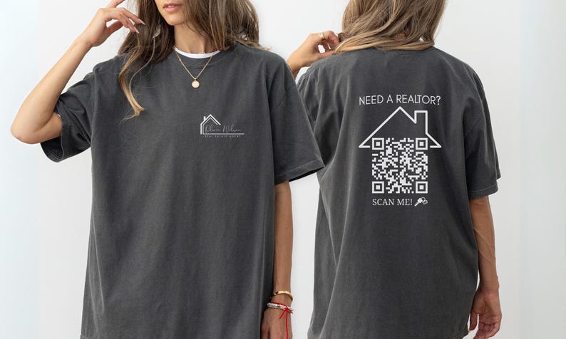 Custom Real Estate Broker QR Code Shirt, Custom Real Estate Agent Tee ...