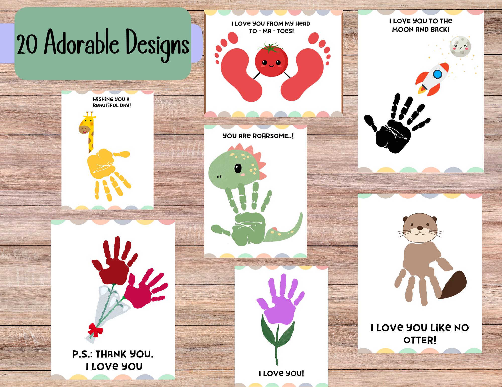 Handprint Art Activity: Kids Craft Cards, Gift for Mom (PDF Download ...