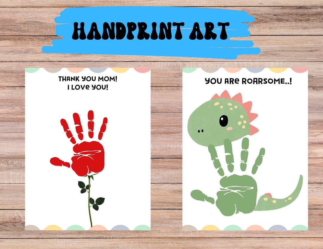Handprint Art Activity: Kids Craft Cards, Gift for Mom (PDF Download ...