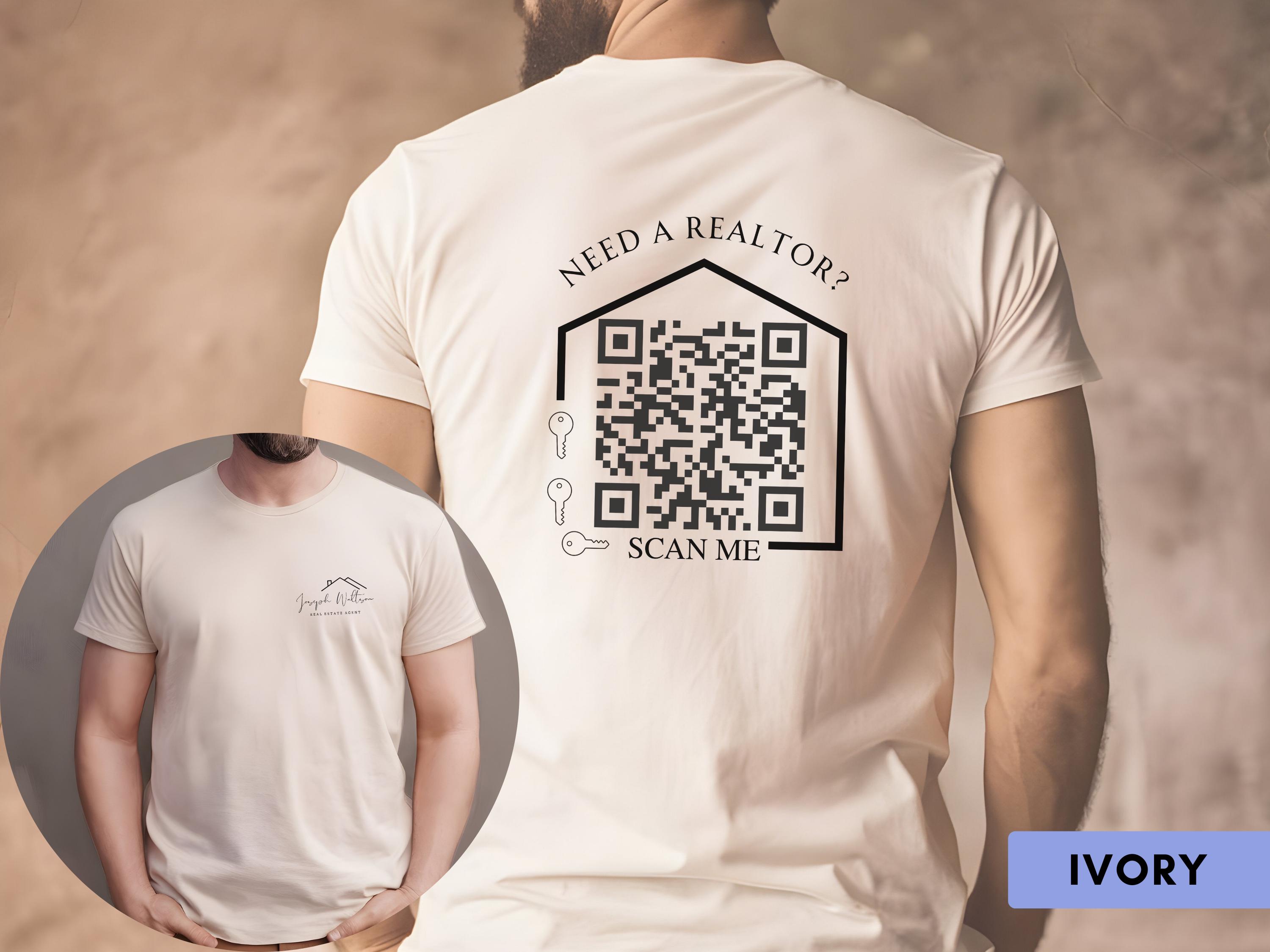Custom Real Estate Agent QR Code Shirt, Custom Property Agent Tee ...