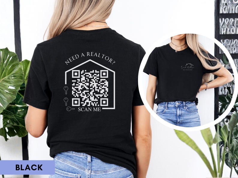 Custom Real Estate Agent QR Code Shirt, Custom Property Agent Tee ...