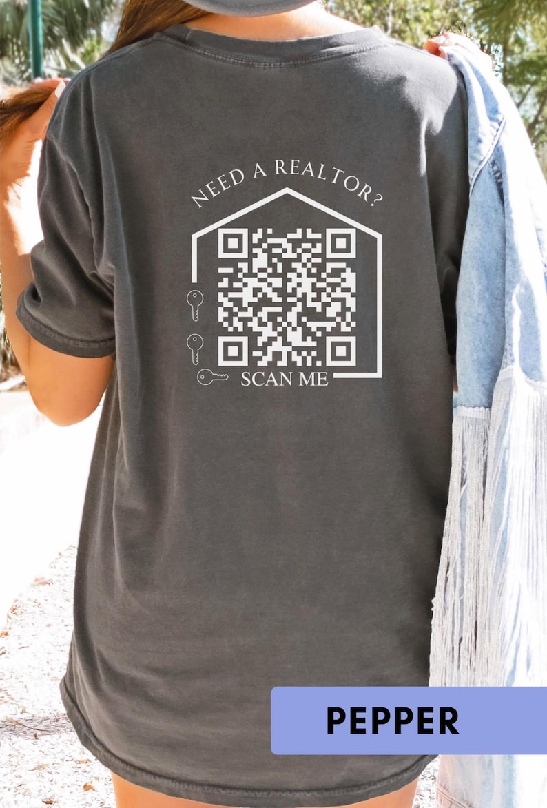 Custom Real Estate Agent QR Code Shirt, Custom Property Agent Tee ...