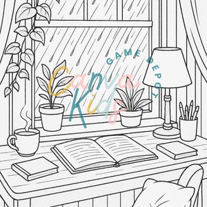 Cozy Life Coloring Pages for Adults and Kids - Cottagecore Room Vibes ...