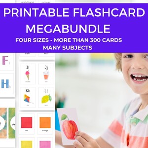 Printable Flashcard Bundle - 300+ Educational Cards - Shapes, Numbers ...