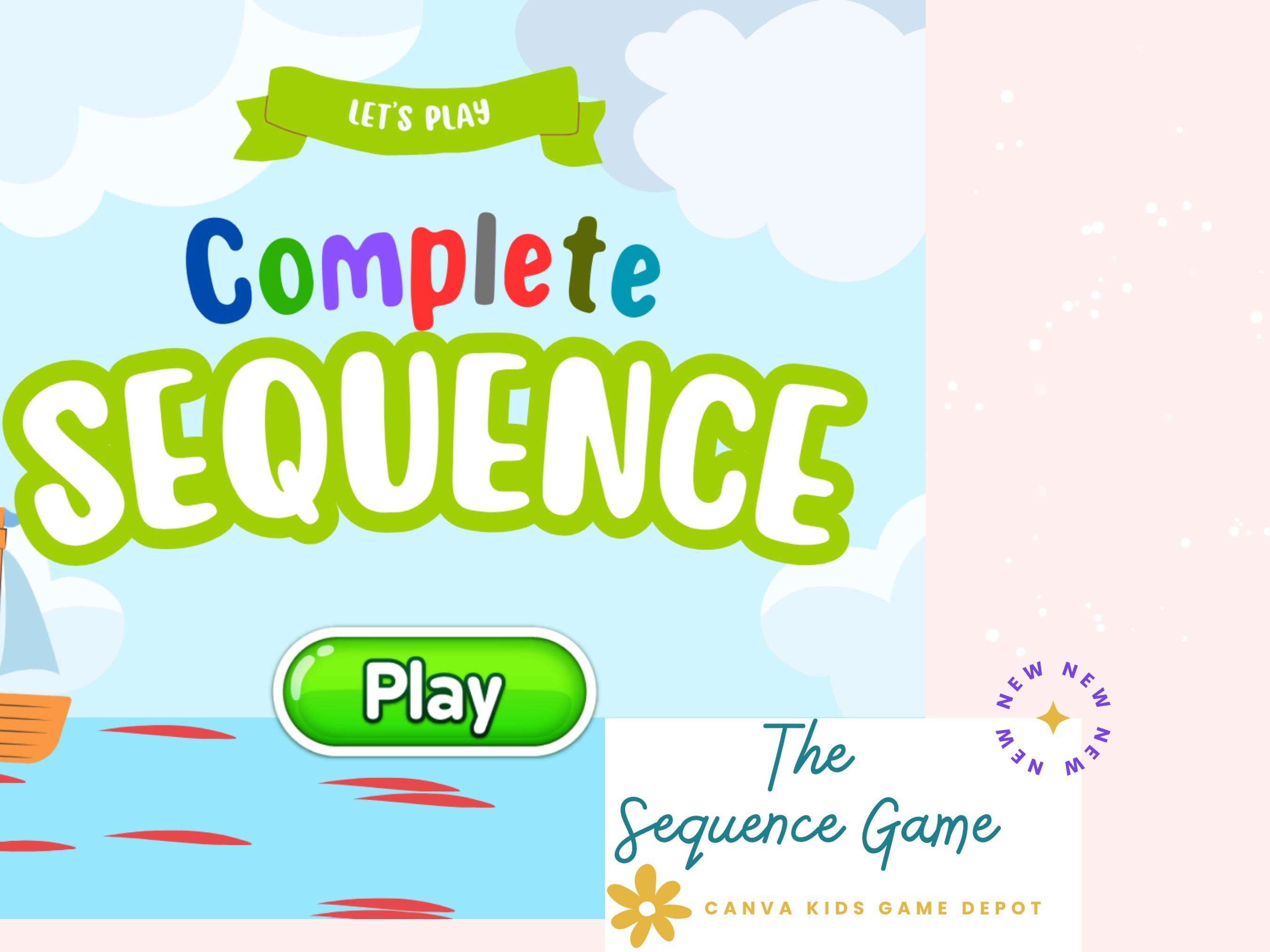 NUMBER SEQUENCE GAME, Canva Kids Game, Printable or Interactive Math ...