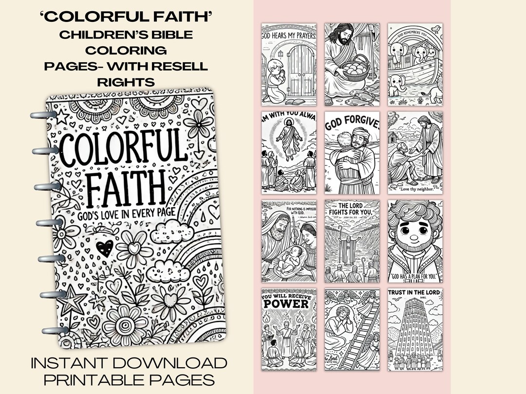 COLORFUL FAITH Bible Verse Coloring Pages for Kids – Printable ...
