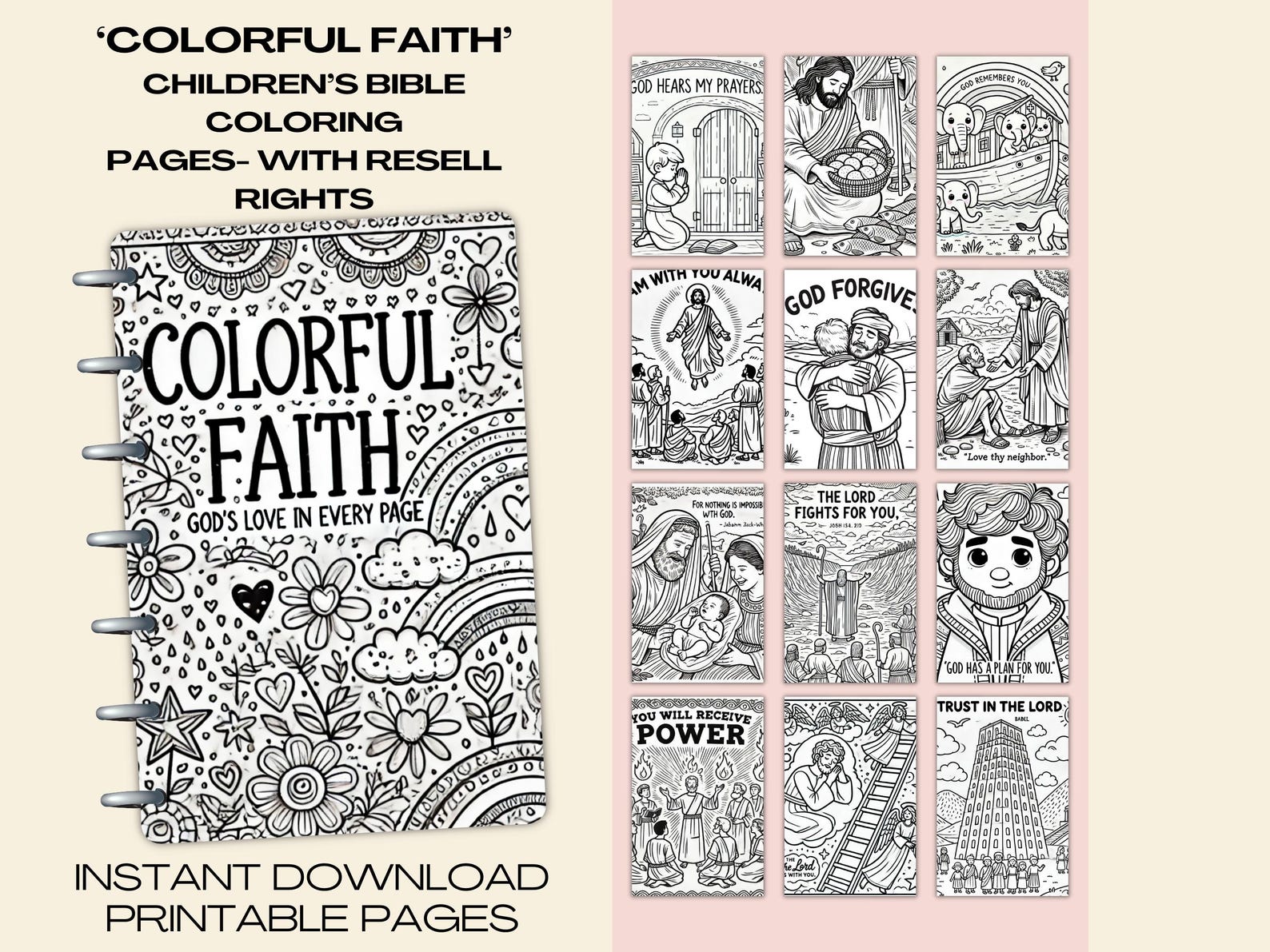 COLORFUL FAITH Bible Verse Coloring Pages for Kids – Printable ...