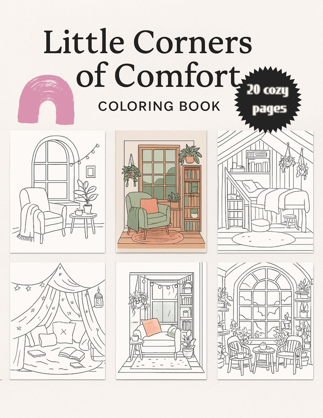 Cozy Life Coloring Pages for Adults and Kids - Cottagecore Room Vibes ...