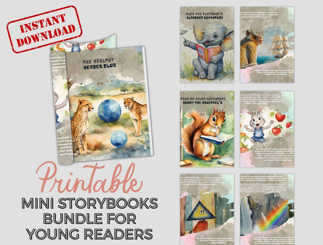Printable 4-page Mini Storybooks for Early Readers | Digital Download ...