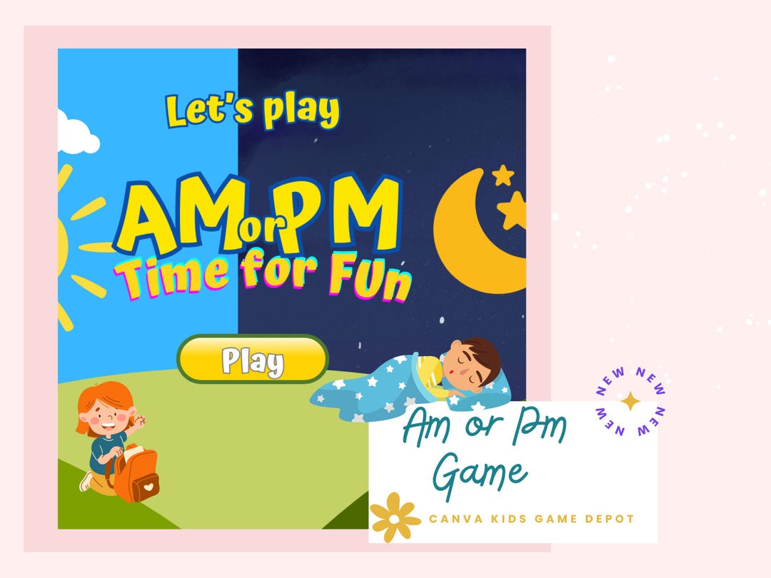 Telling Time Game for Kids - Learn to Tell Time, AM PM Activity ...