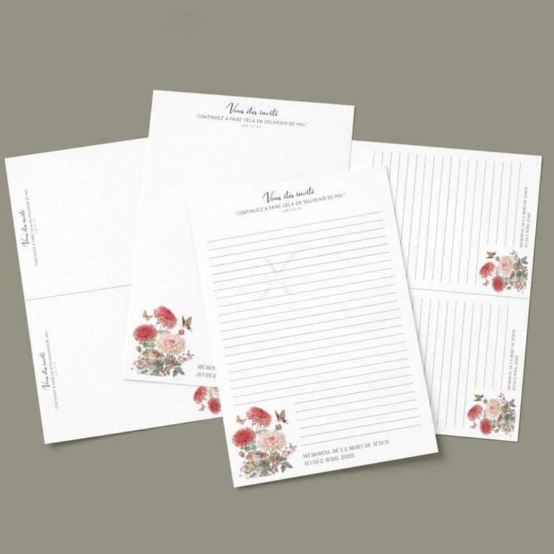 French Memorial 2026 JW Letter Writing Stationery You Are Invited ...