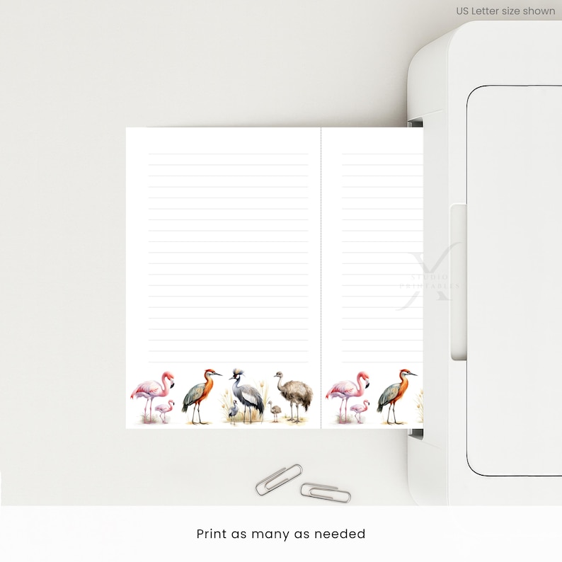 Safari Animals Letter Writing Printable Stationery Paper Lined and ...