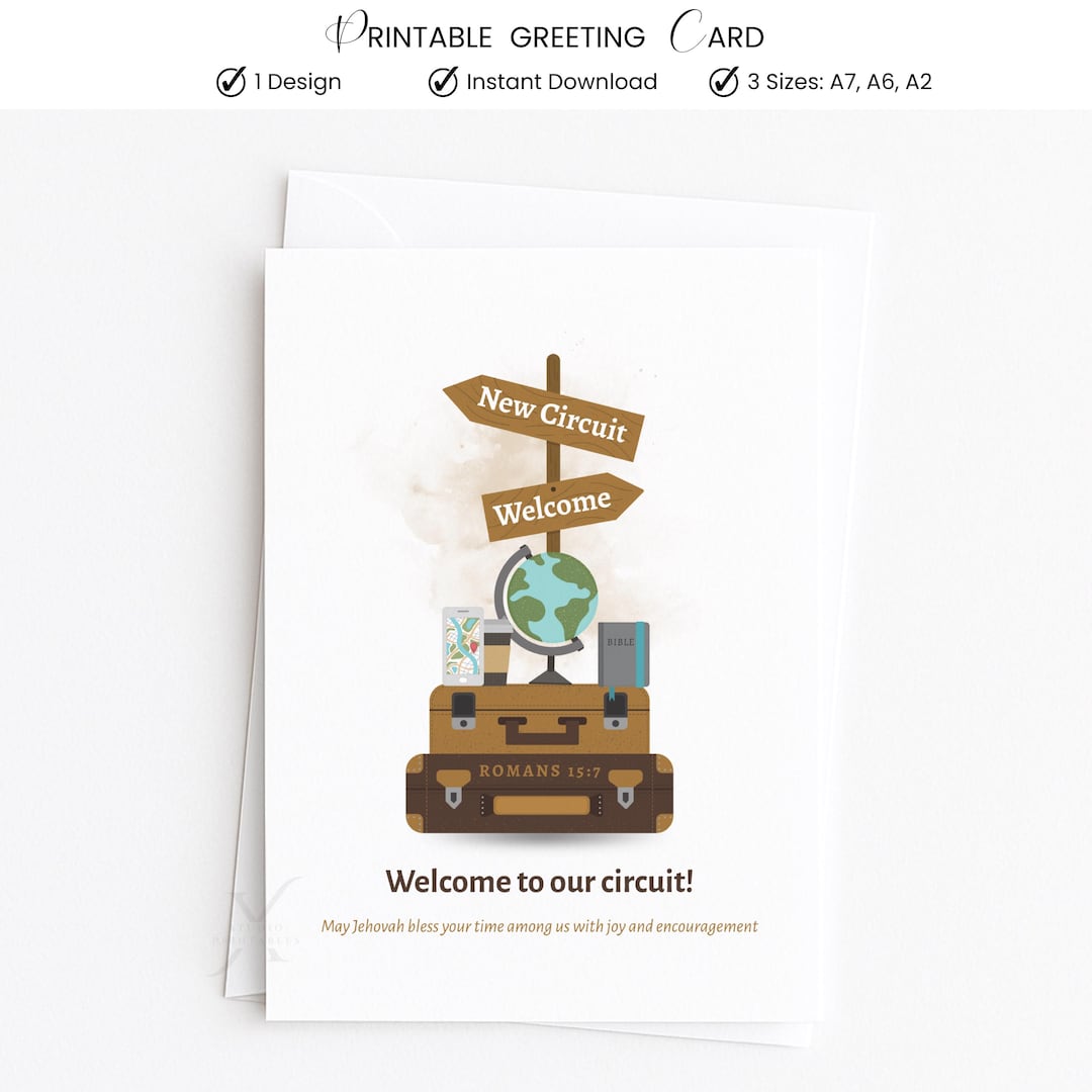 JW Circuit Overseer Welcome Card Printable Christian Greeting Card ...