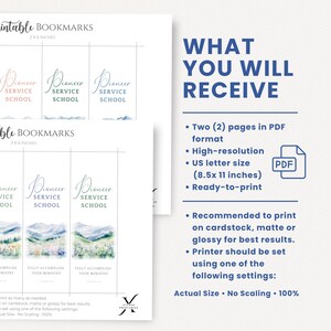 Pioneer School Bookmarks Printable JW Gifts Pioneer Gifts PSS Mountains ...
