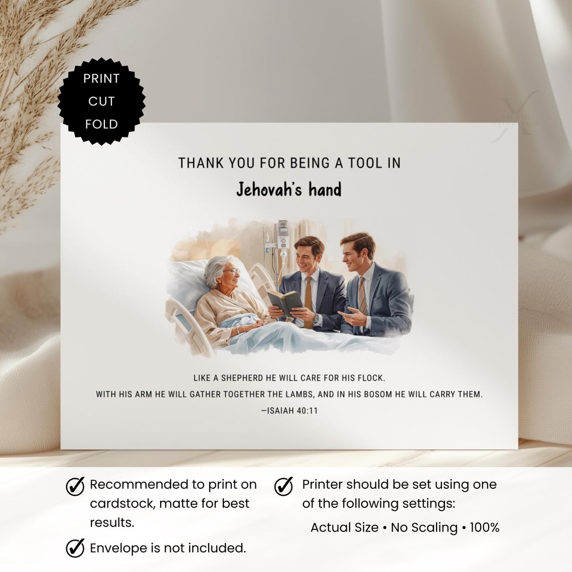 JW HLC Thank You Card Tool in Jehovah’s Hand Printable Hospital Liaison ...