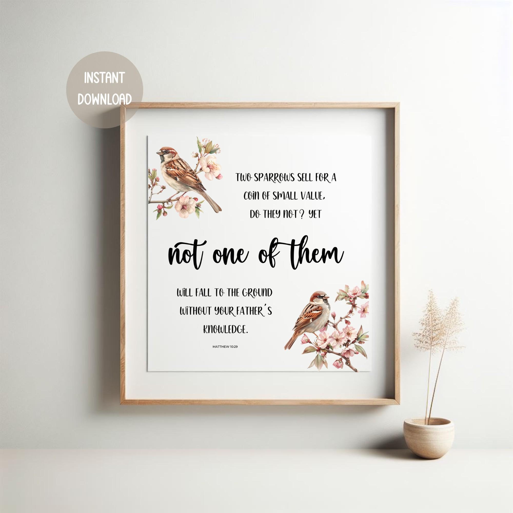 Matthew 10:29 Bible Verse Wall Art Christian Scripture Printable ...