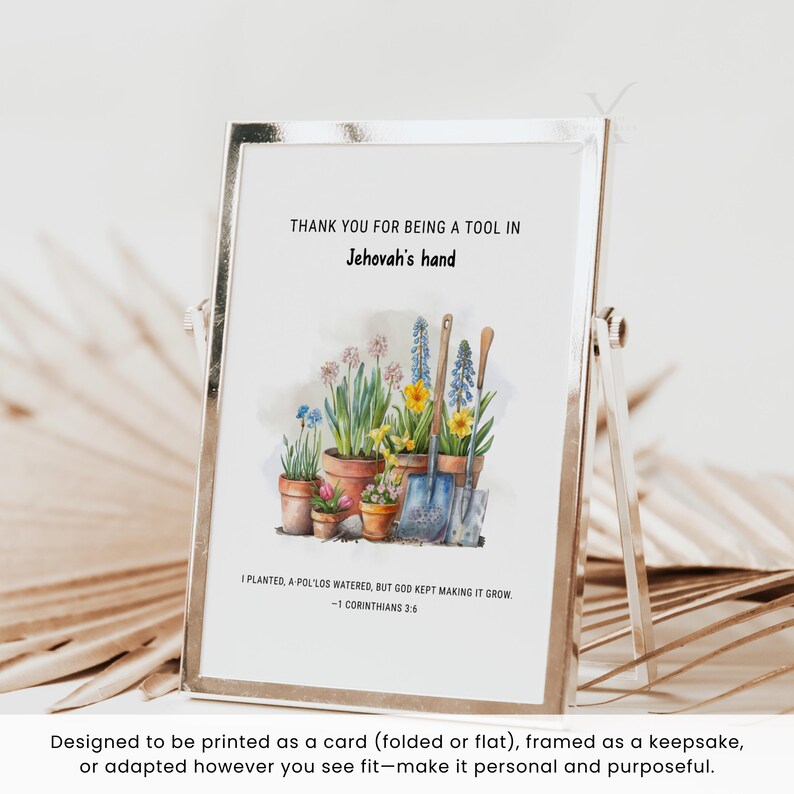 Tool in Jehovah’s Hand JW Ministry Card Pioneer Encouragement Printable ...