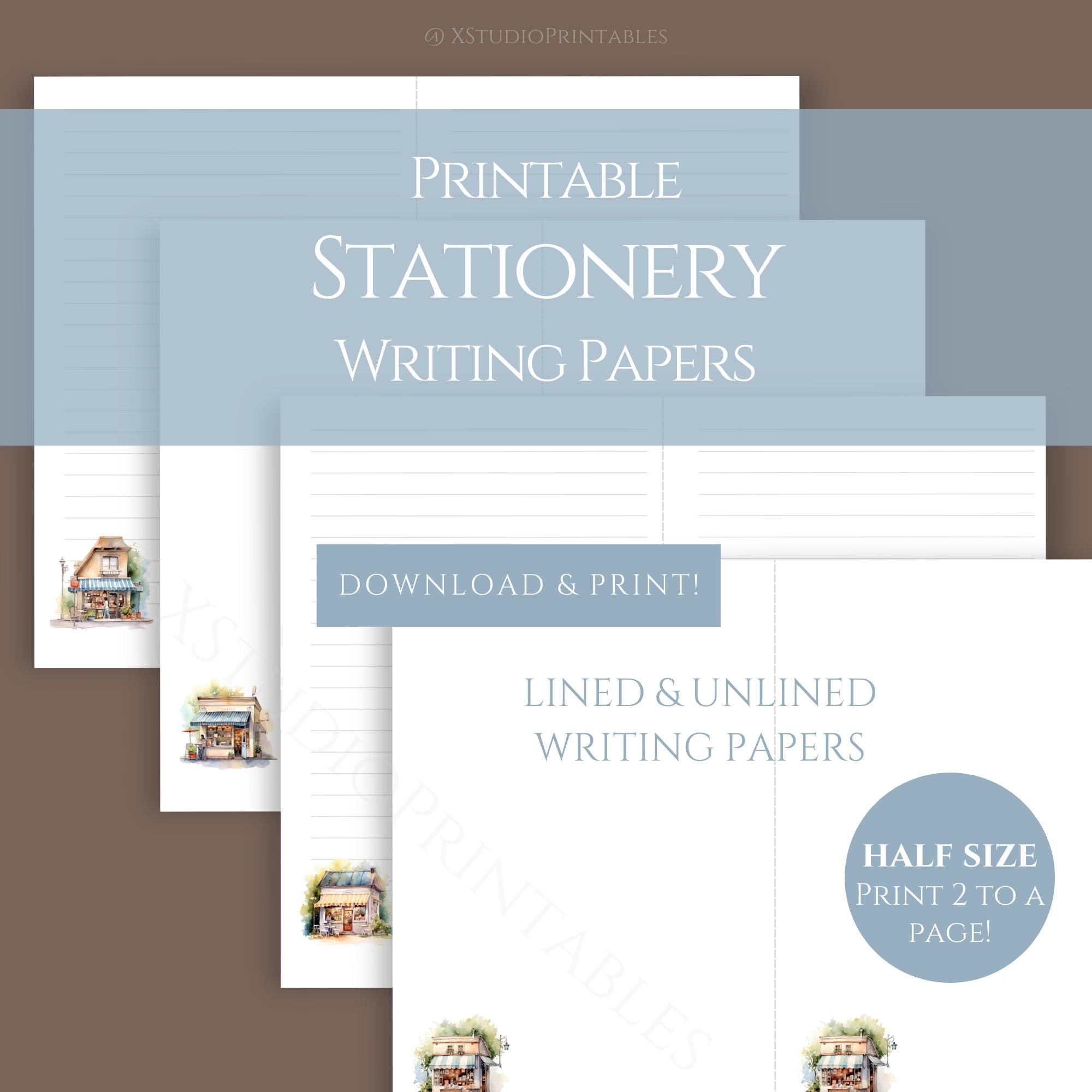 Coffee Shops Letter Writing Paper Writing Set Printable Stationery PDF ...