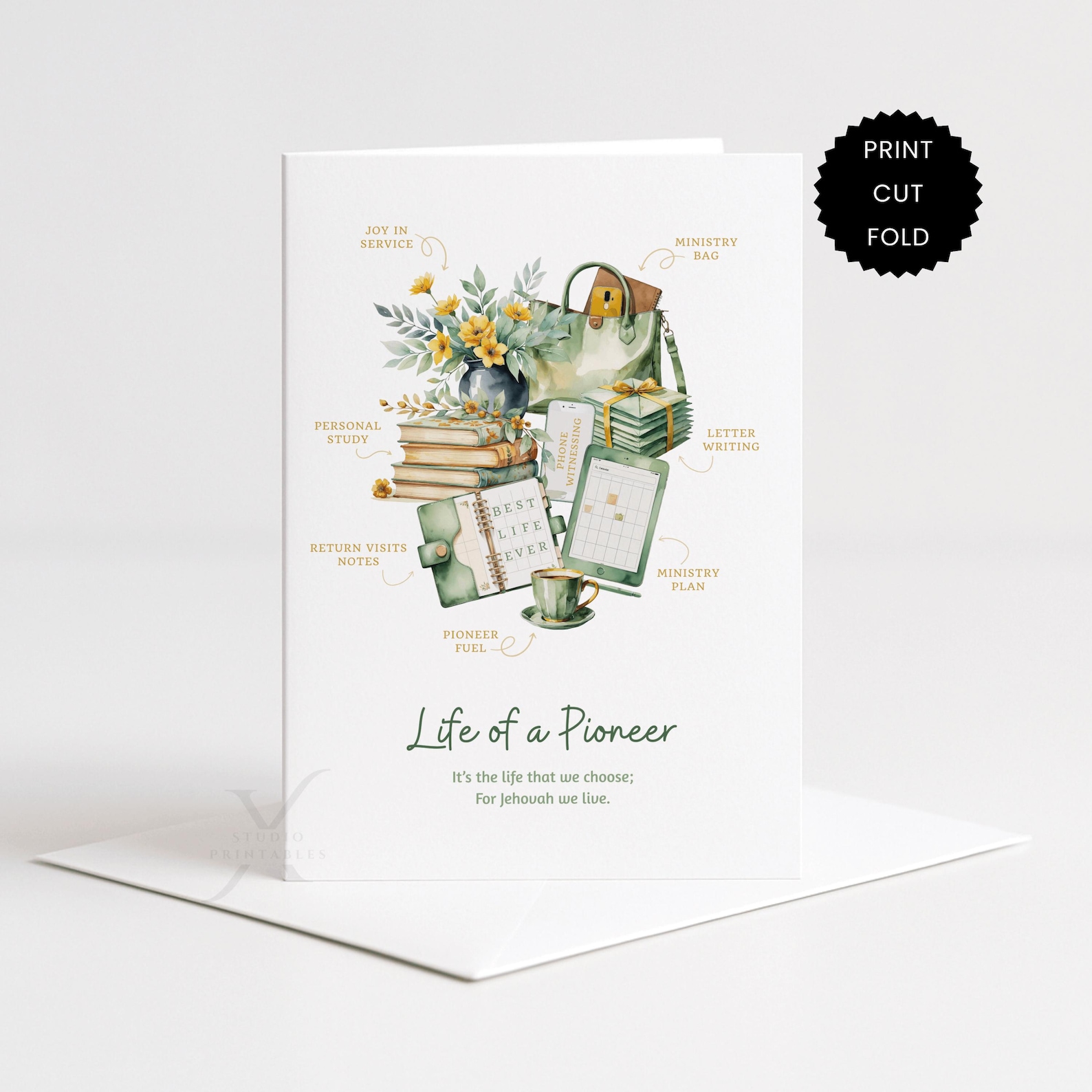 JW Pioneer Life Card Life of a Pioneer Printable Ministry Gift ...