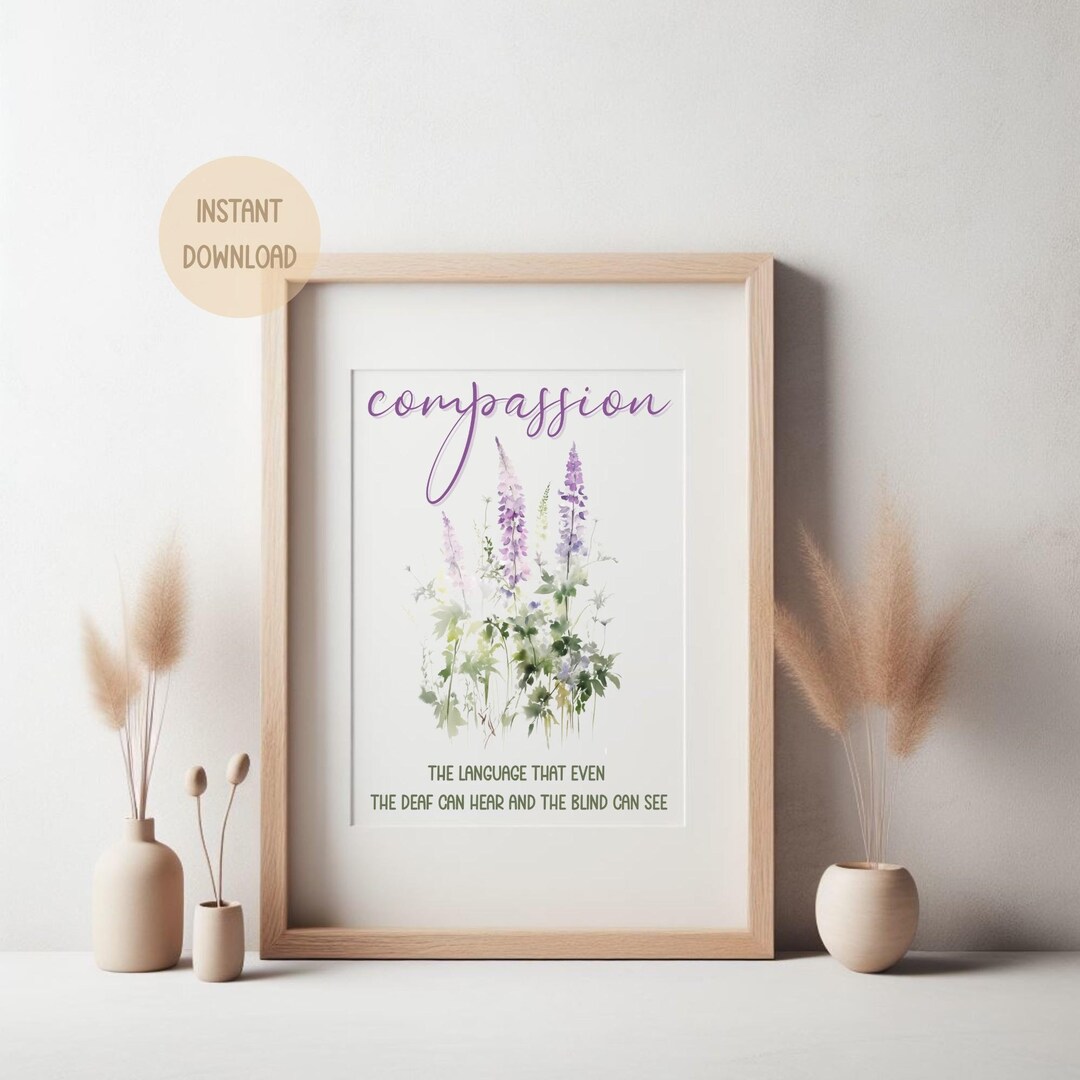 Compassion Language Wall Art Printable Wall Art Encouraging Home Décor ...