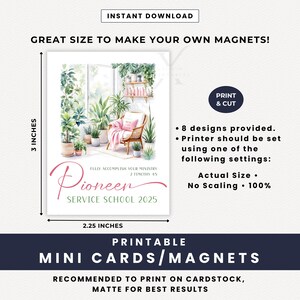 JW Pioneer School 2025 Magnets Printable Cards Mini Make Your Own ...