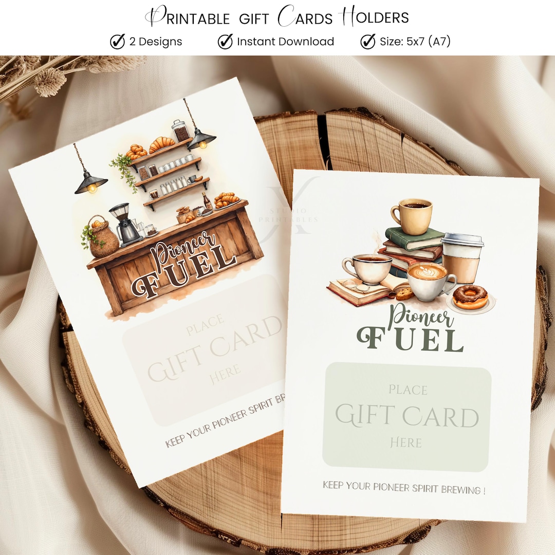 JW Pioneer Fuel Gift Card Holder, Coffee Theme (digital Download) - Etsy