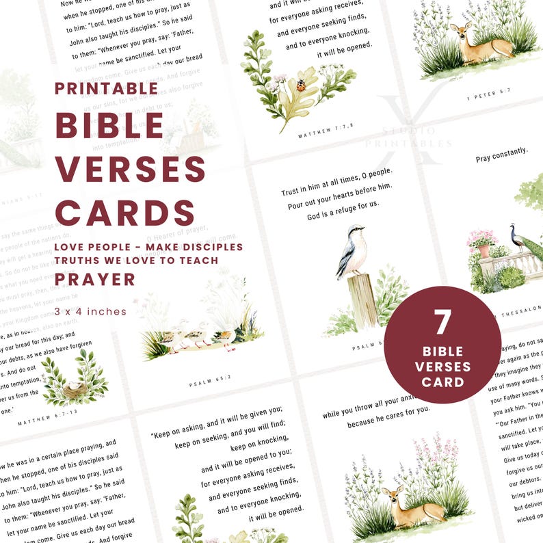 Prayer Theme Scriptures Printable Bible Verse Card JW Memory Cards ...