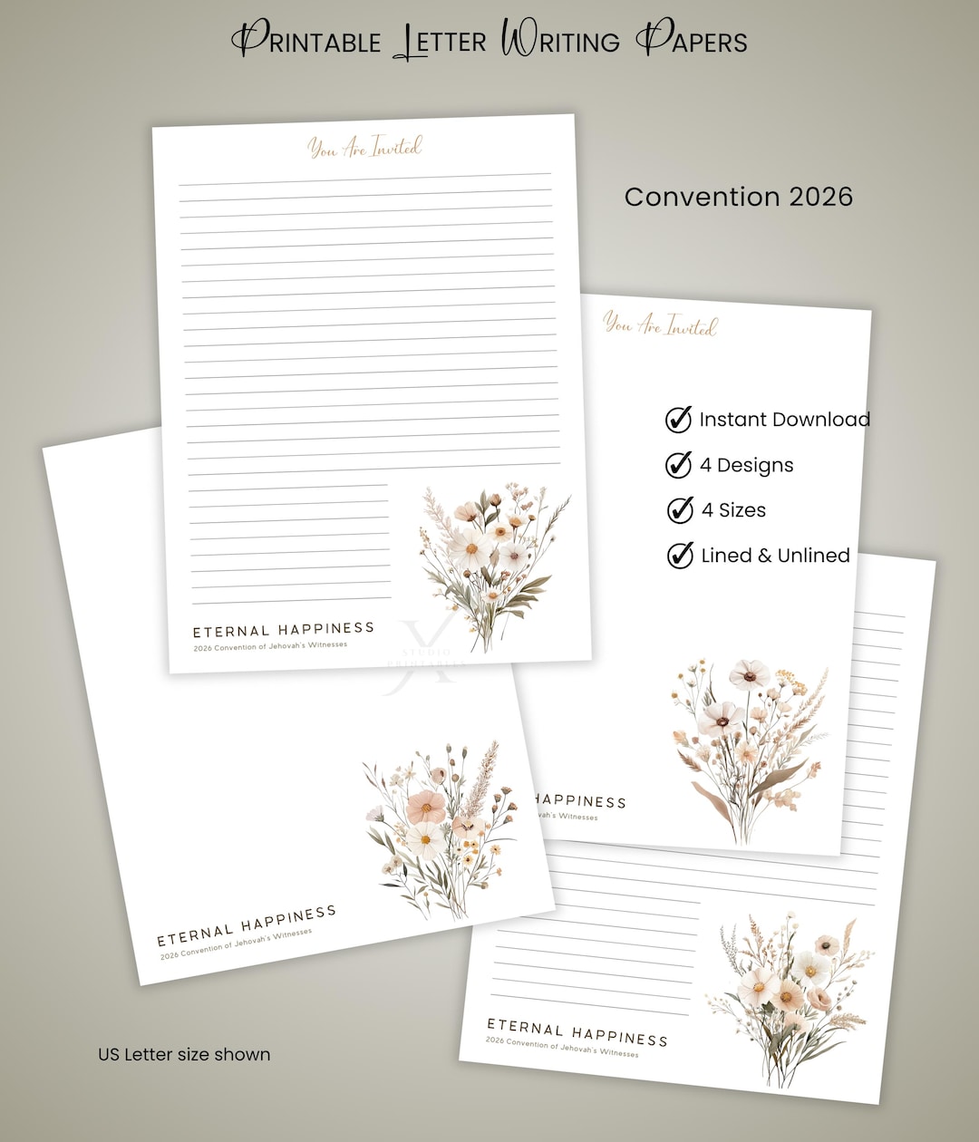 JW 2026 Convention Letter Writing Paper Eternal Happiness Prairie ...