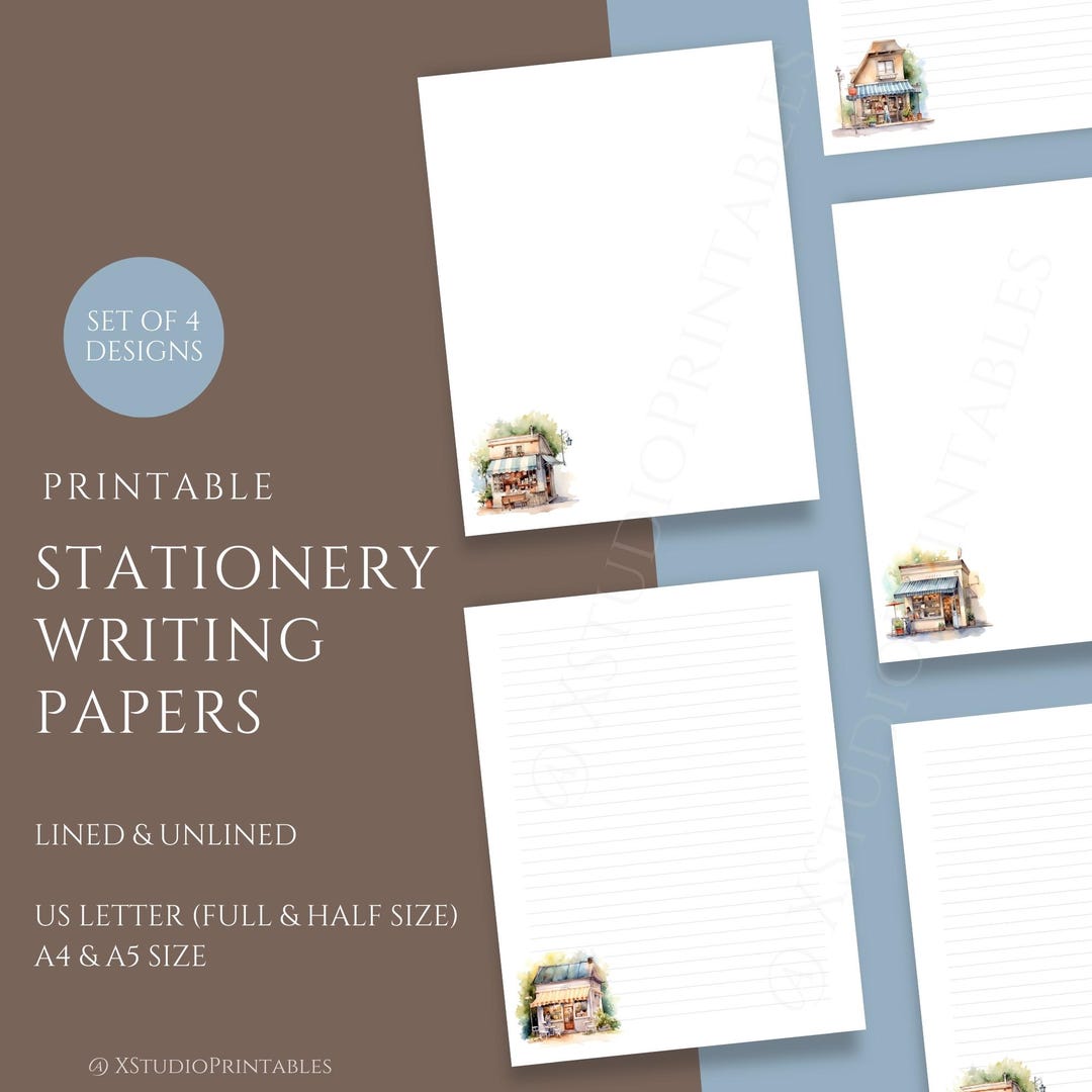 Coffee Shops Letter Writing Paper Writing Set Printable Stationery PDF ...