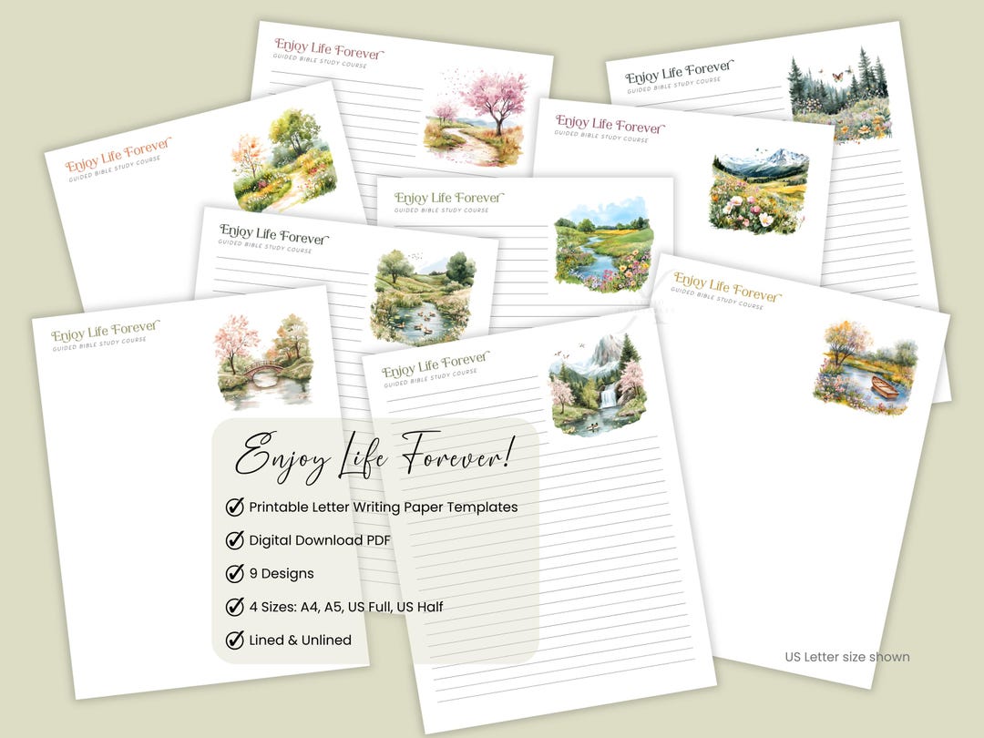 Enjoy Life Forever #7 JW Letter Writing Paper Printable Stationery PDF ...