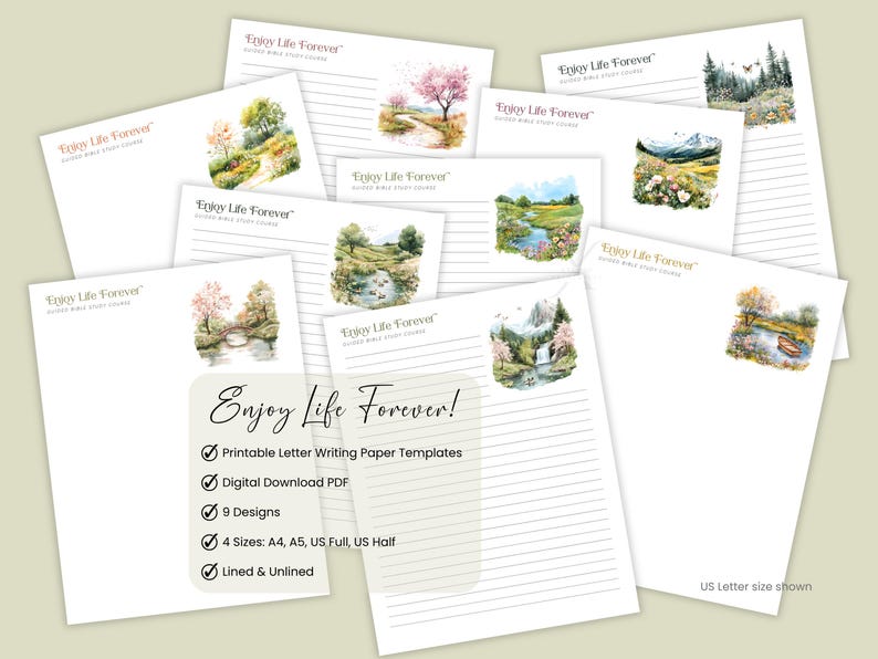 Enjoy Life Forever #7 JW Letter Writing Paper Printable Stationery PDF ...