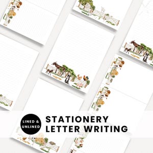 Farm Animals Letter Writing Printable Stationery Paper Lined and ...