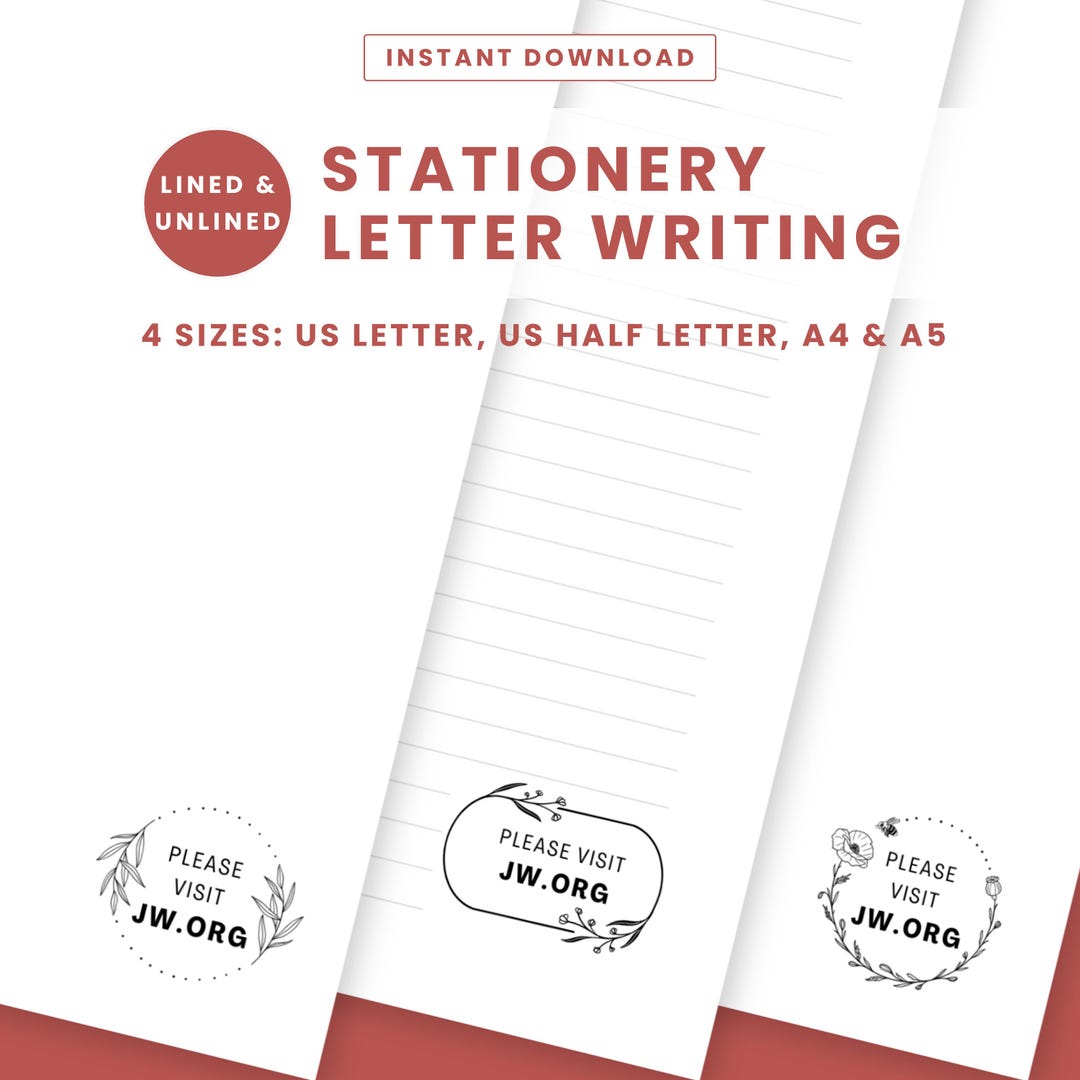 Letter Writing Papers Printable Black & White Floral Stationery Set ...