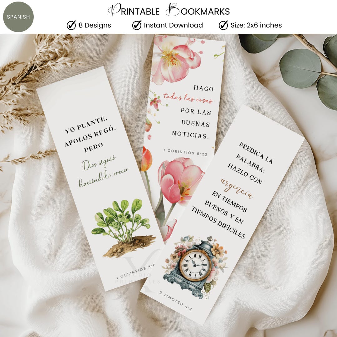 Spanish JW Pioneers Bookmarks Printable Gifts Set Encouraging Bible ...