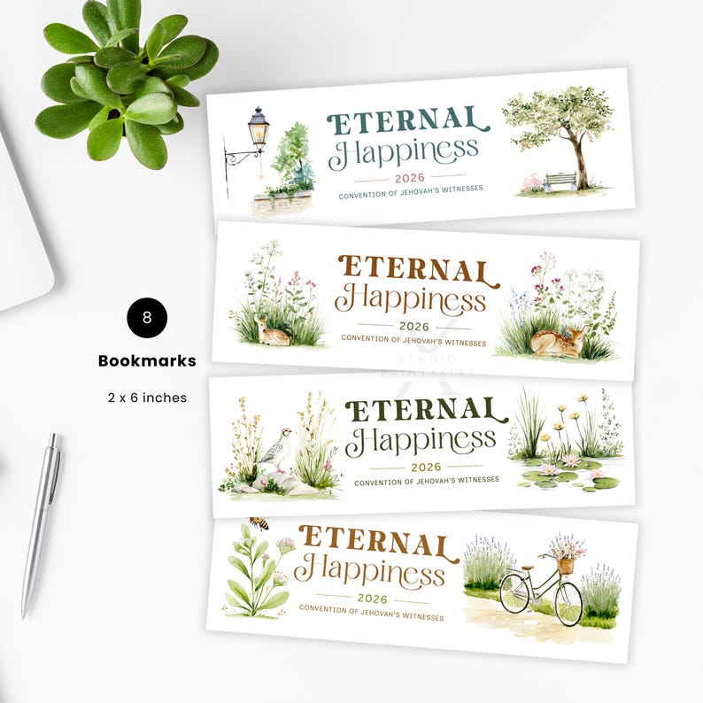 2026 Convention Bookmarks: Eternal Happiness, Watercolor Nature ...