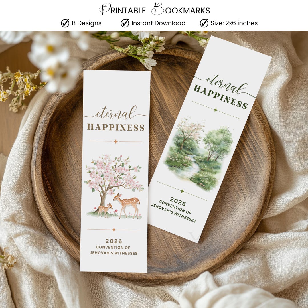 2026 JW Convention Printable Bookmarks Eternal Happiness Convention ...