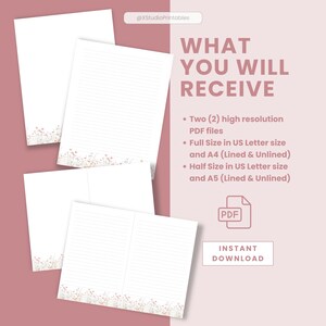 Letter Writing Papers Printable Stationery Set, Lined & Unlined ...
