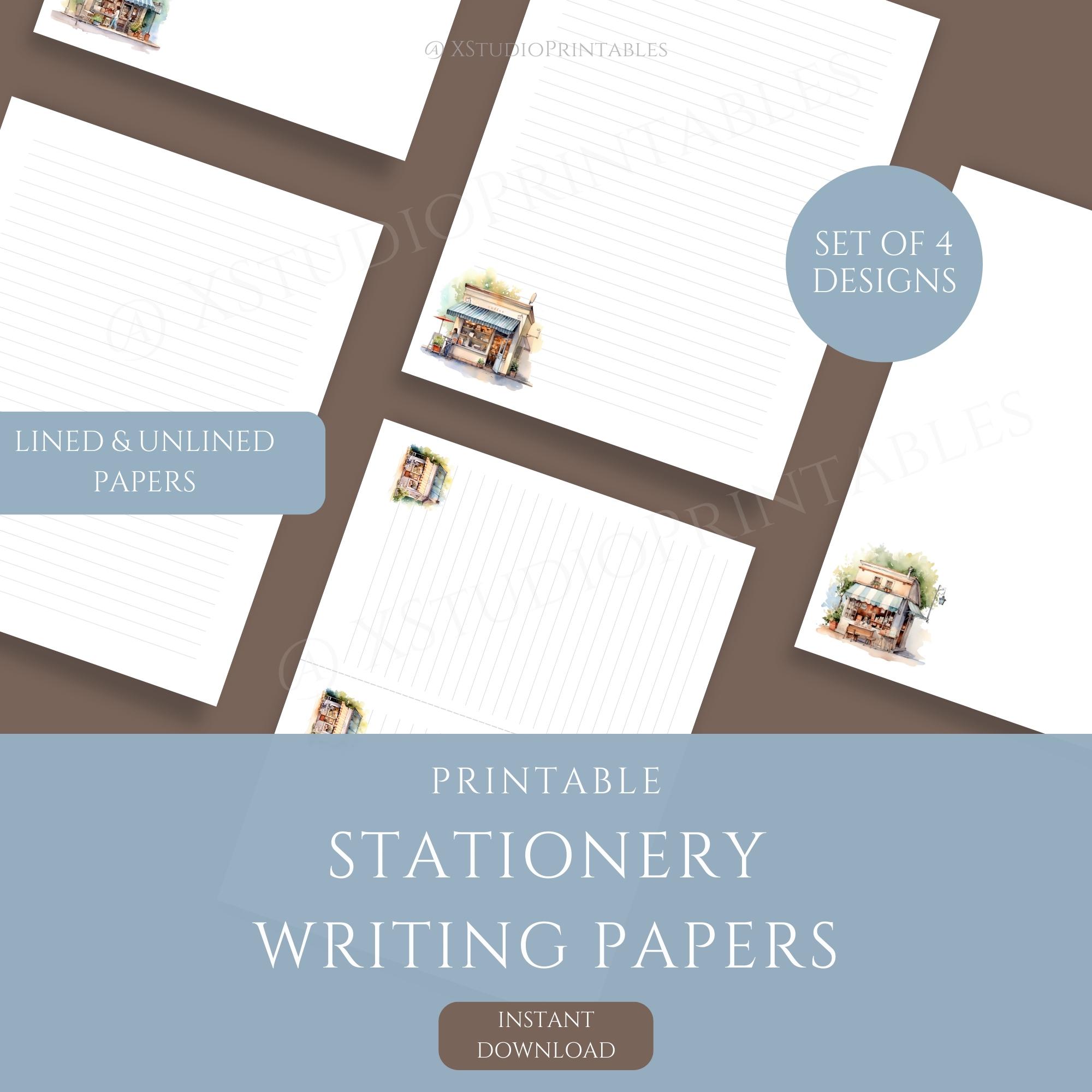 Coffee Shops Letter Writing Paper Writing Set Printable Stationery PDF ...