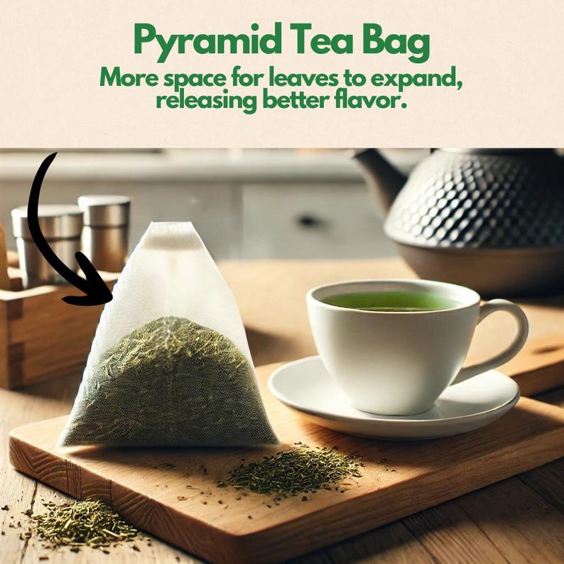 Organic Matcha Green Tea Bags - 100 Count, Pyramid Plant-based Bags - Etsy
