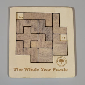 Perpetual Calendar Puzzle: Solve-a-day Wooden Brain Teaser. Whole Year ...