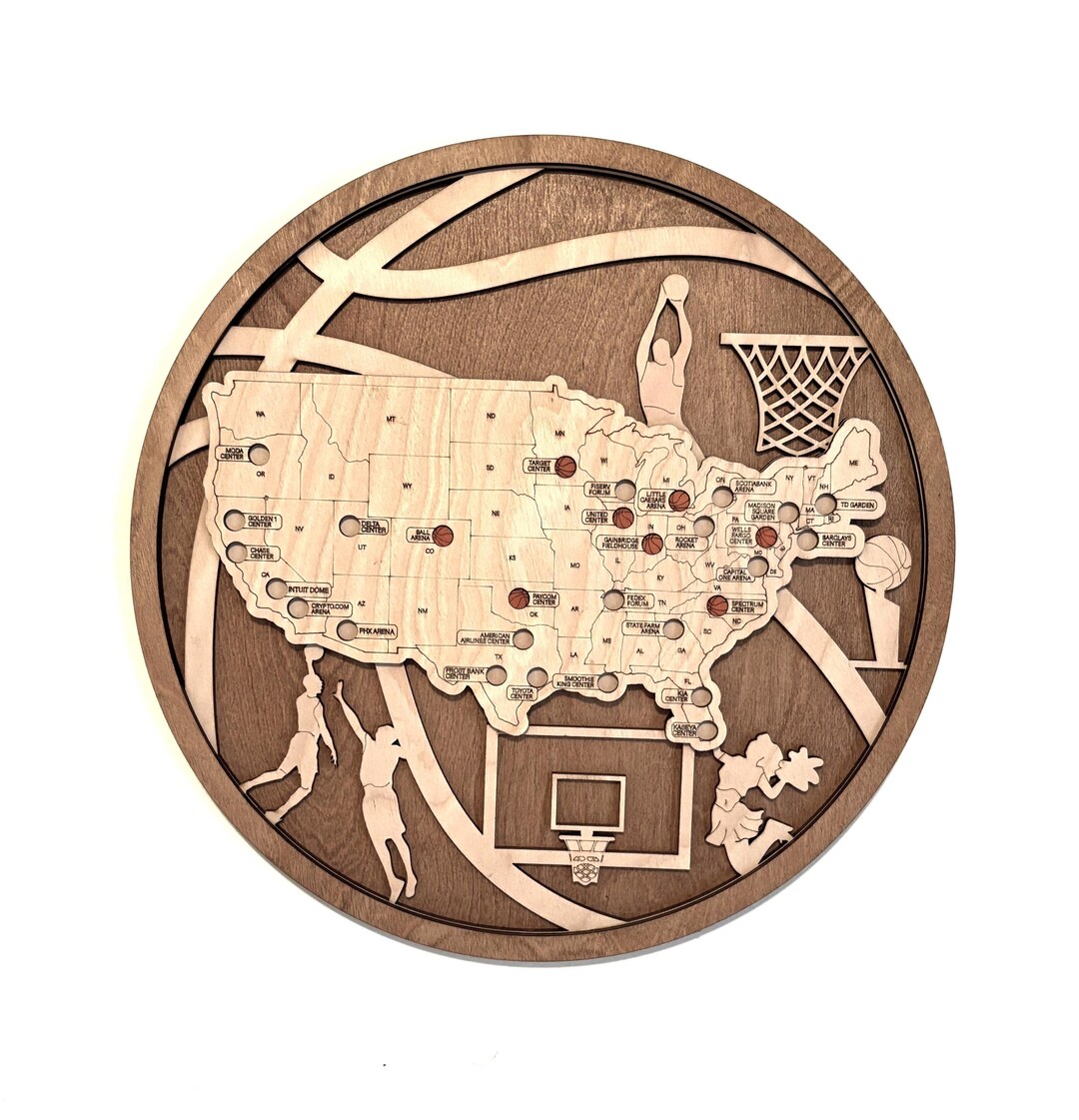 Basketball Arena Stadium Tracker Map. Bucket List. - Etsy