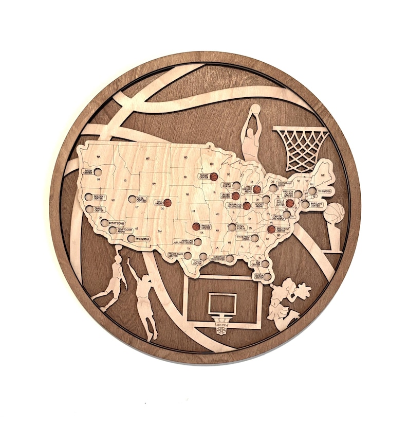 Basketball Arena Stadium Tracker Map. Bucket List. - Etsy