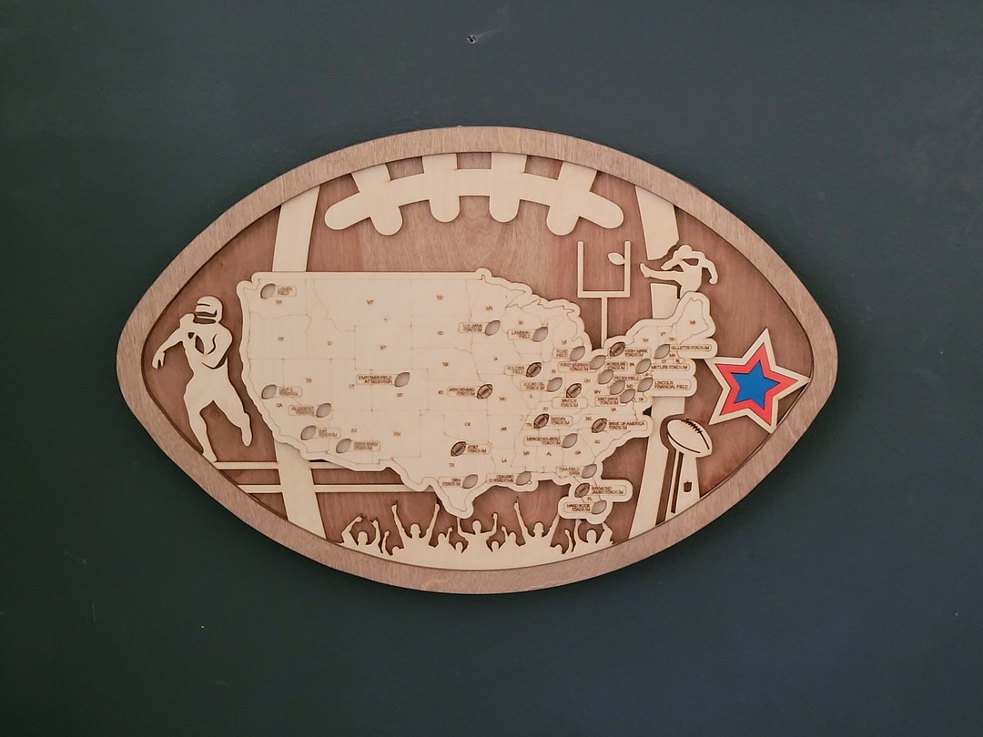 Football Stadium Layered Map Tracker. NFL - Etsy