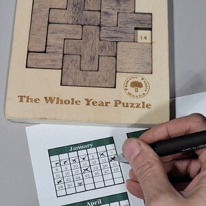 Perpetual Calendar Puzzle: Solve-a-day Wooden Brain Teaser. Whole Year ...